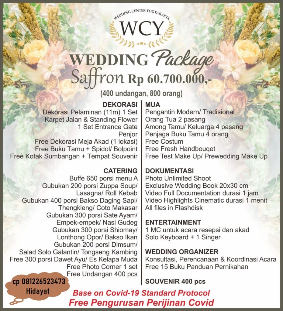 paket saffron wedding jogja 400 undangan paket nikah lengkap 2021 ...