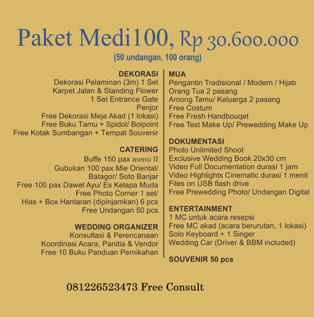 Paket Medium 100 pax Jogja